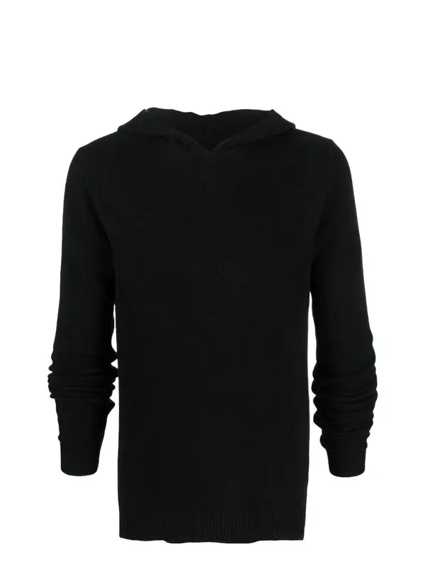 Rick Owens Hooded Knitted Pullover - Black