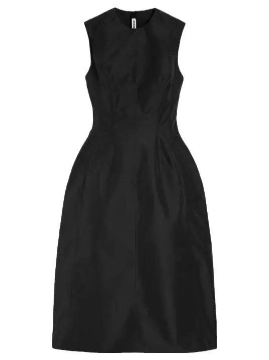 JIL SANDER Sleeveless A-line Midi Dress - Black