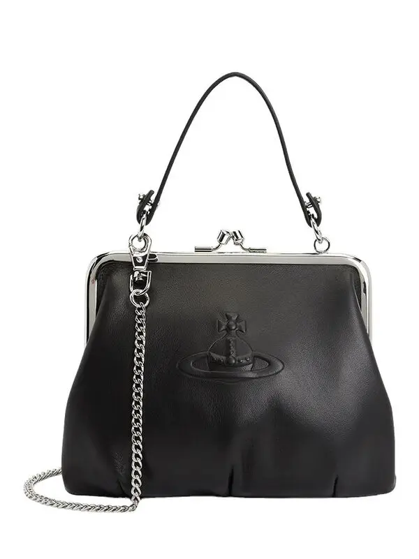 VIVIENNE WESTWOOD Granny Shoulder Bag With Handle - Black