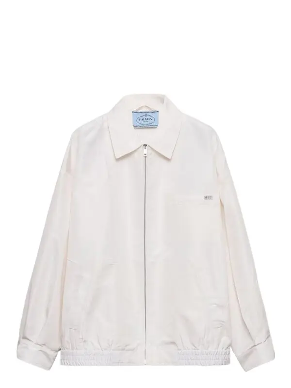 Prada Silk Faille Blouson Jacket - White