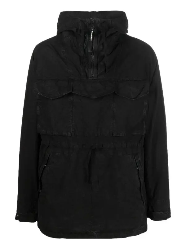 C.P. COMPANY Goggles Detail Zip-up Hooded Jacket - Black