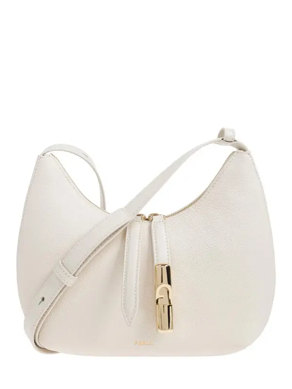 Furla Goccia Small Zipper Shoulder Bag - White
