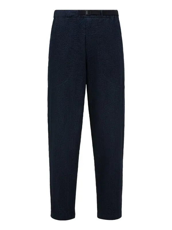 Moncler Belted Seersucker Pants - Navy Blue