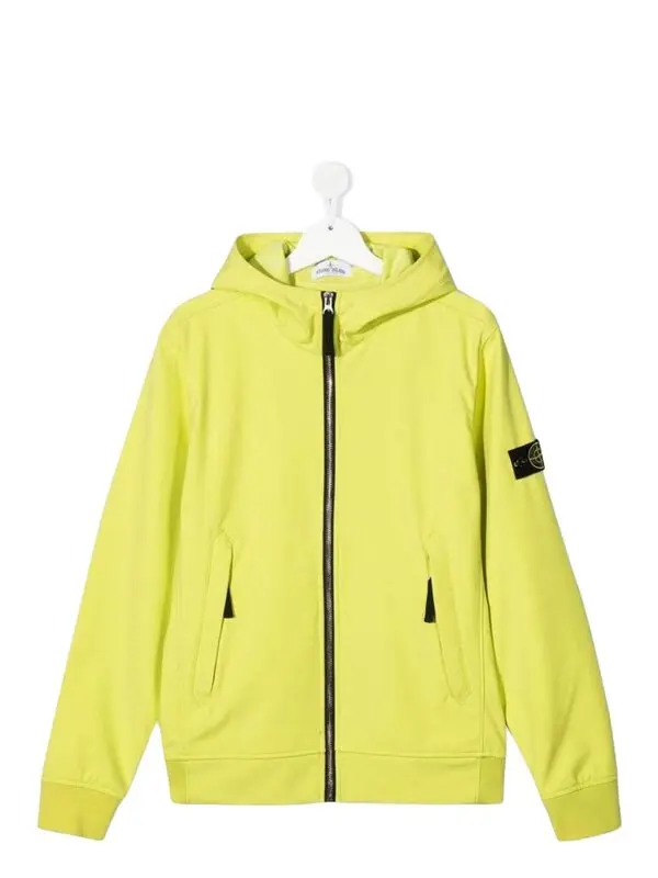 Stone Island Hooded Zip-up Jacket - Lemon Yellow