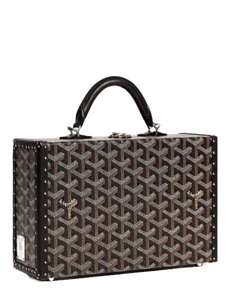 Goyard Grand Hotel Luggage Trunk Clasp Top Handle Bag - Black