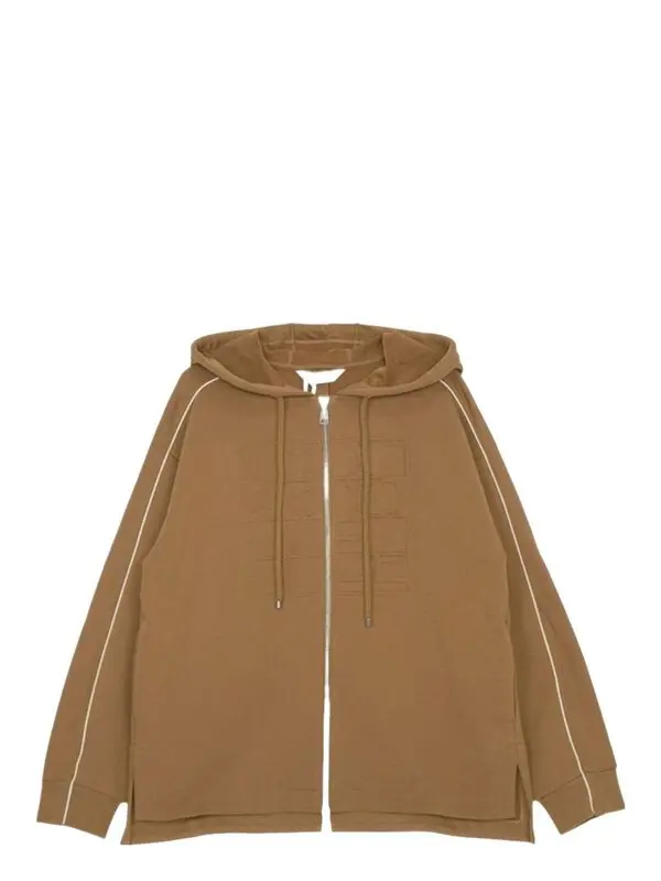 Max Mara Long-sleeved Zip-up Hooded Casual Jacket - Green