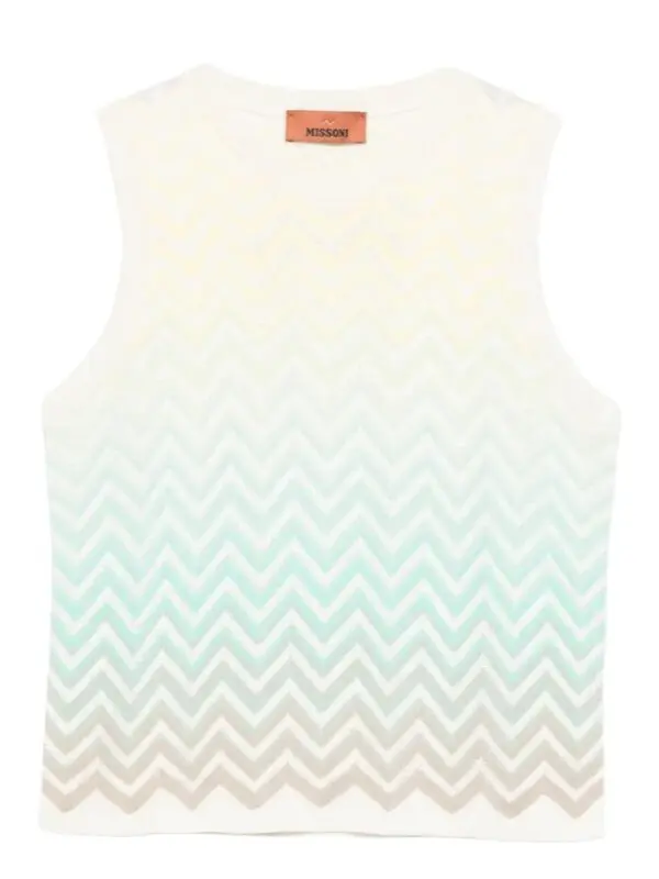 Missoni Sleeveless Chevron Knit Top - Pink