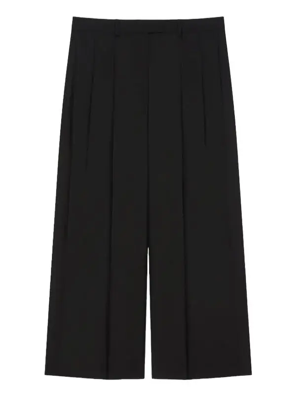 Givenchy Cropped Double Pleat Wool And Mohair Pants - Black
