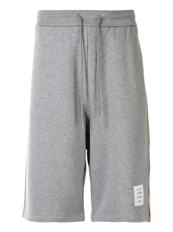 Thom Browne Signature Stripe Track Shorts - Light Gray