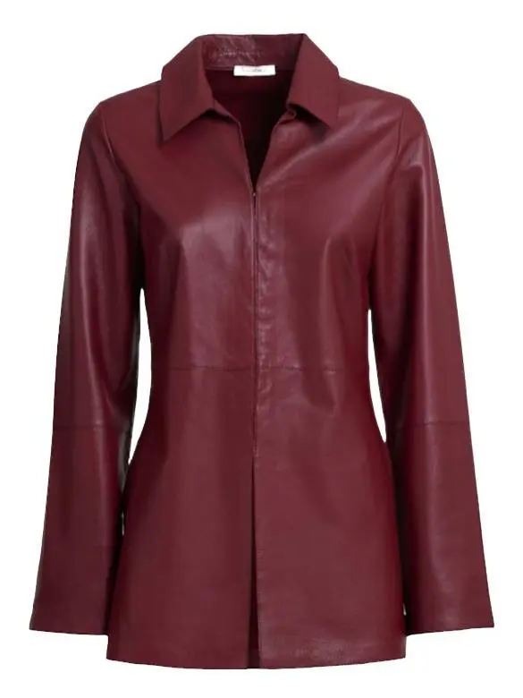 BY MALENE BIRGER Alleys Leather Jacket - Wine Red