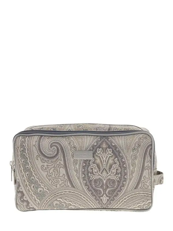 Etro Logo Clutch - Gray