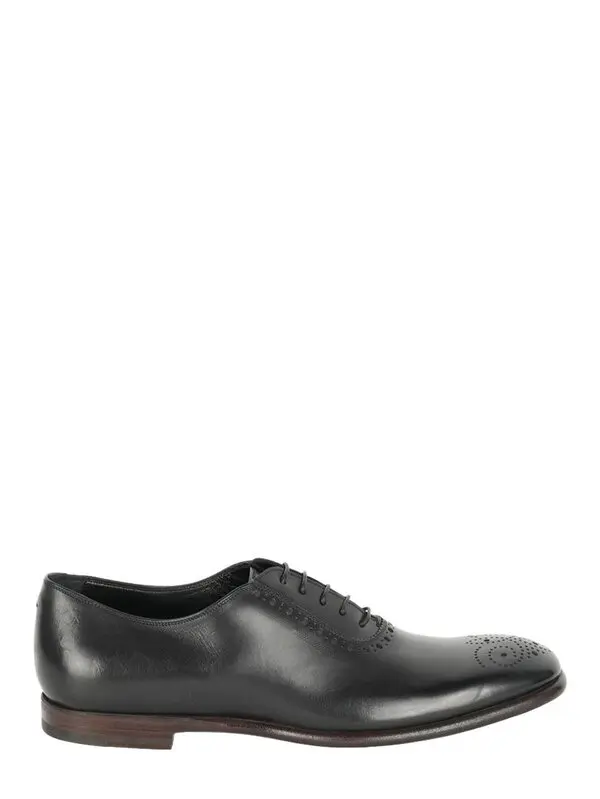 Saint Laurent Round Toe Lace-up Dress Shoes - Black