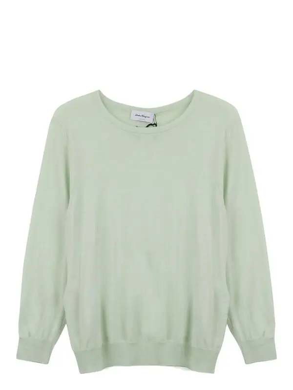 FERRAGAMO Round Neck Knit With Ribbed Hem - No