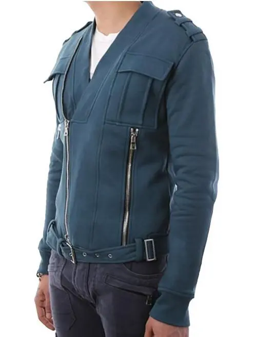 Balmain Zip-up Jersey Jacket - Blue