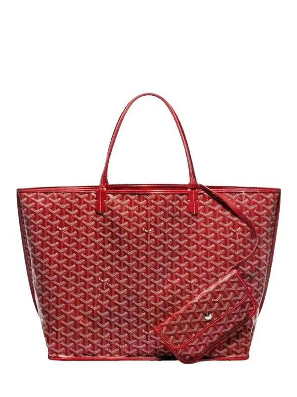 Goyard Patterned Handbag With Top Handles - Red
