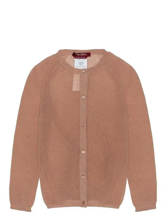 Max Mara Long-sleeved Crew Neck Sweater With Button Closure - Brown