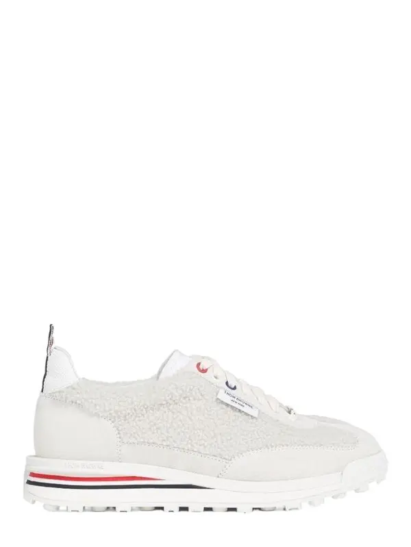 Thom Browne Shearling Trimmed Tech Runner Sneakers - White