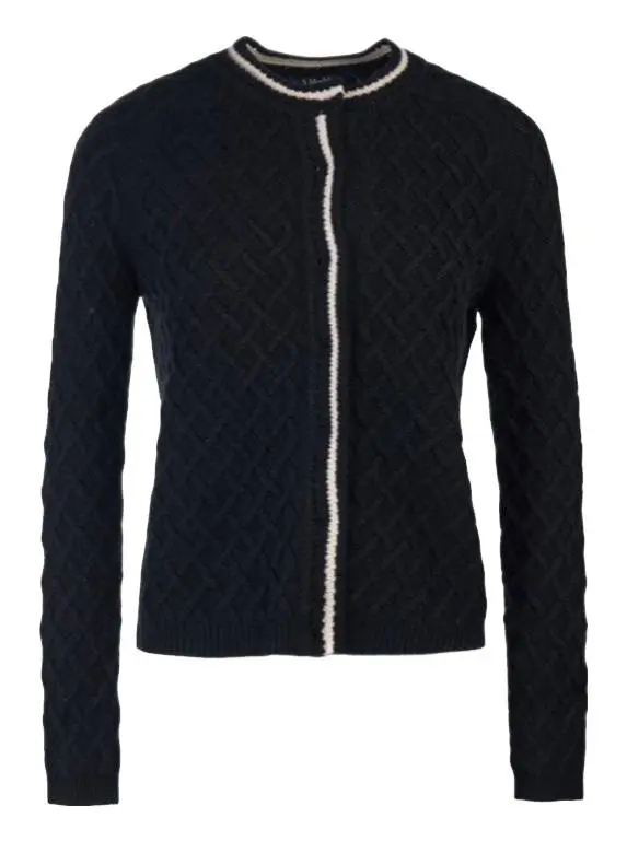 Max Mara Long Sleeve Crew Neck Cardigan - Black
