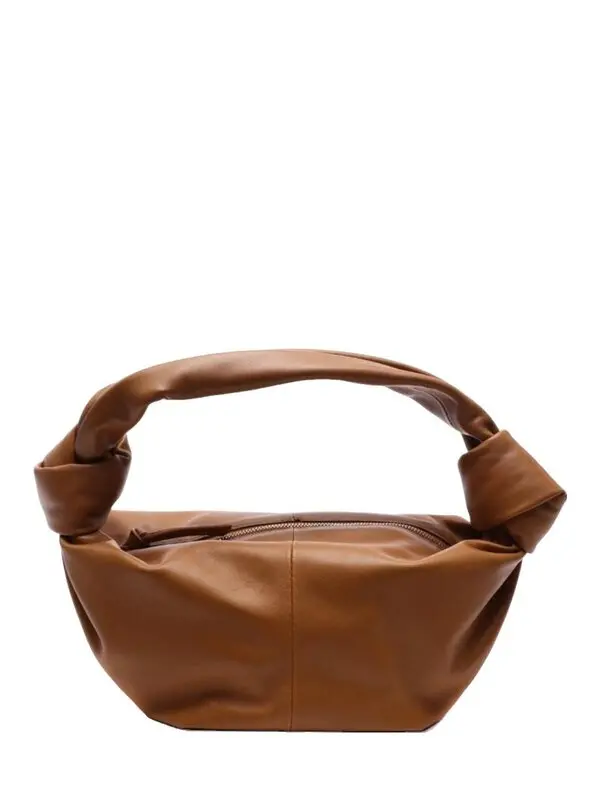 Bottega Veneta Mini Double Knot Zipper Handbag - Camel