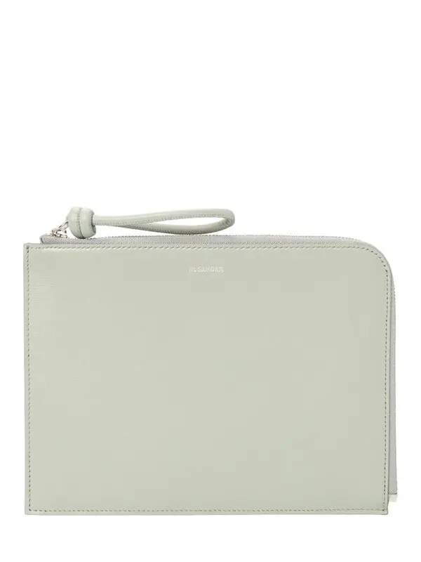 JIL SANDER Zipper Clutch With Wristlet - White