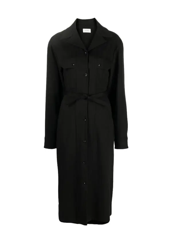 LEMAIRE Spread-collar Belted Midi Dress - Black