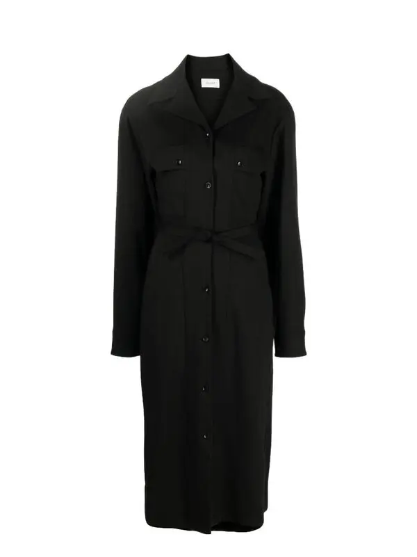 LEMAIRE Spread-collar Belted Midi Dress - Black