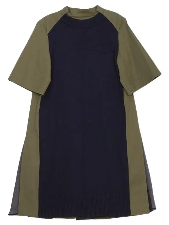Sacai Short Sleeve Crewneck Dress - Black
