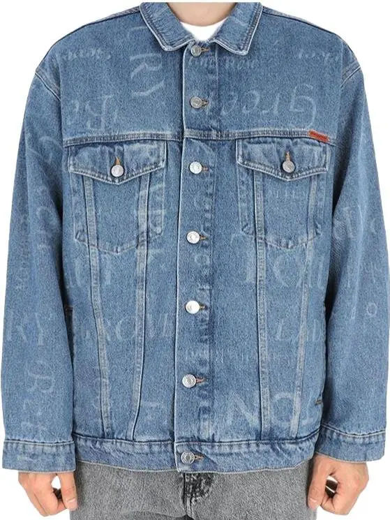 Martine Rose Buttoned Denim Jacket - Blue
