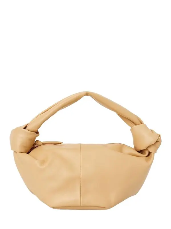 Bottega Veneta Zippered Handbag With Handle - Beige