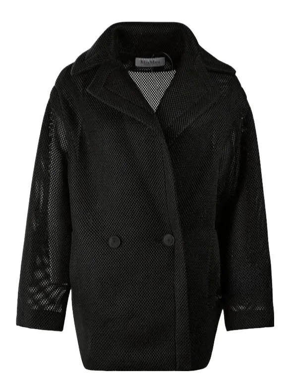 Max Mara Double-breasted Long-sleeved Coat - Black