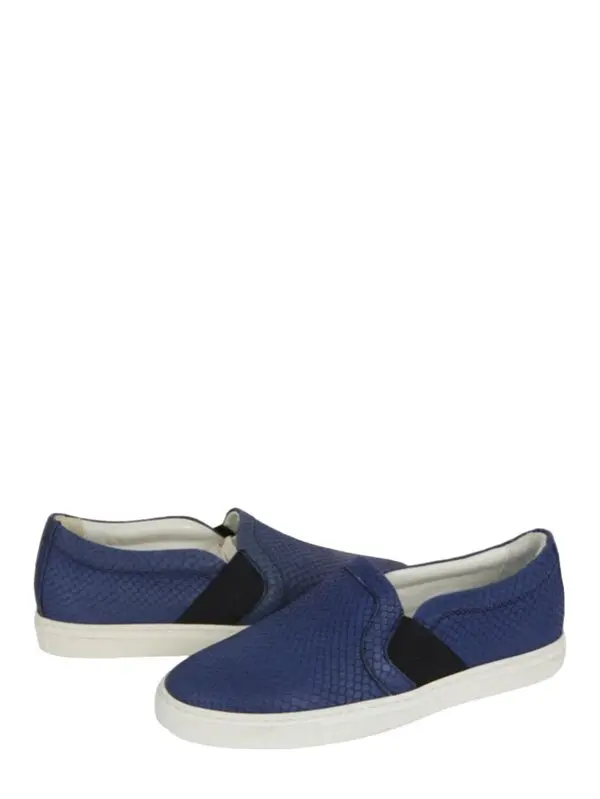LANVIN Embossed Low Top Slip-on Sneakers - Blue