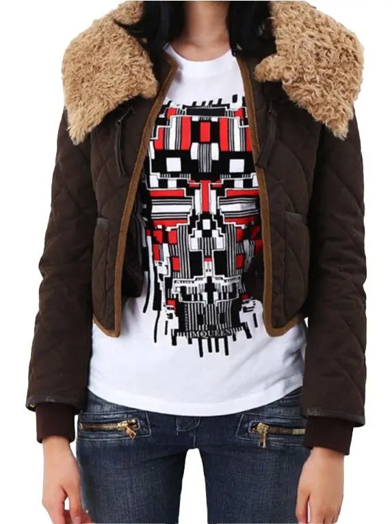 Dsquared2 Quilted Layered Jacket With Fur Trim - Black