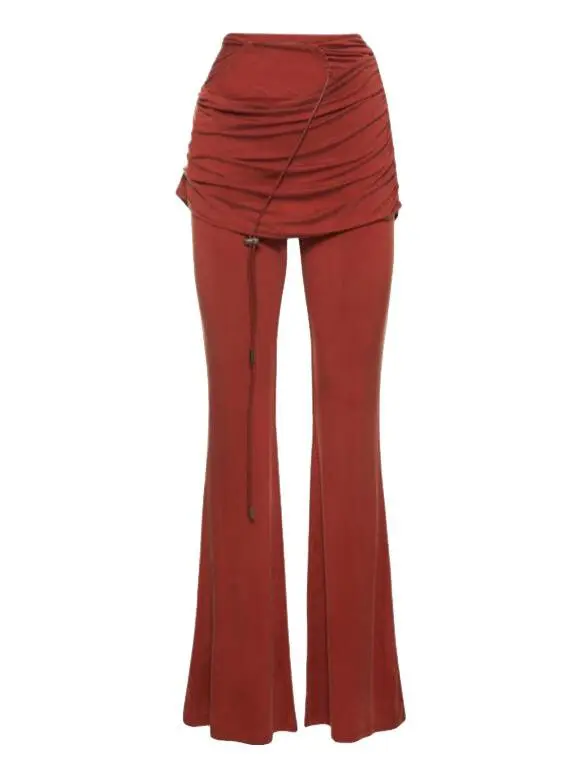 Jacquemus Le Pantalon Espelho Cupro Wide-leg Pants - Terracotta