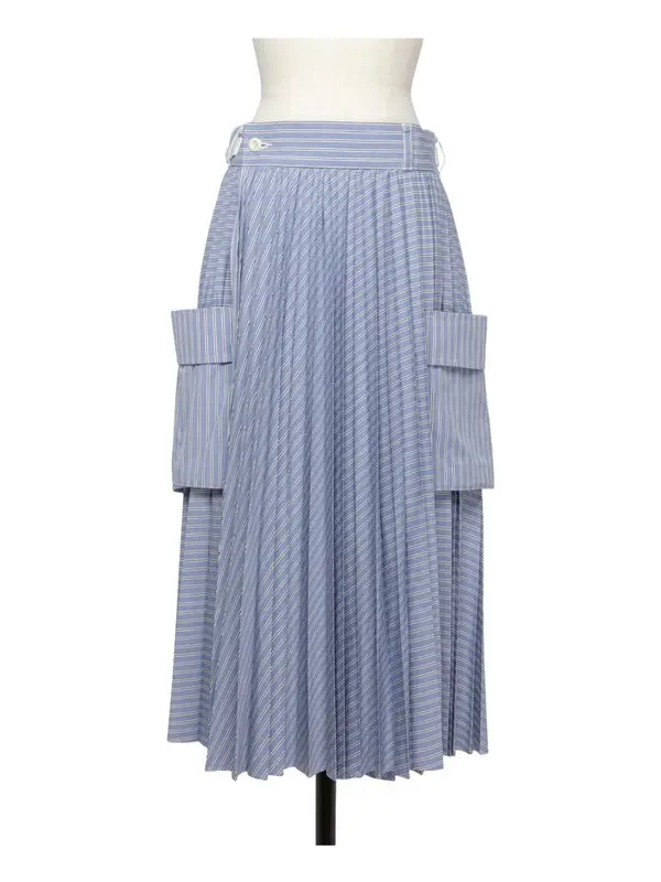 Sacai Belt Loop Skirt With Stripes And Pockets - Blue