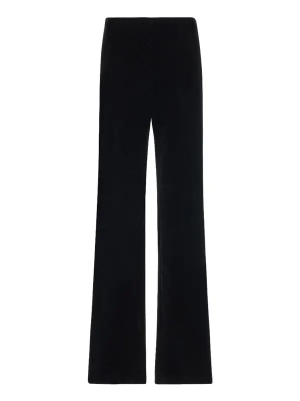 THE ROW Padma Straight Leg Velvet Pants - Black