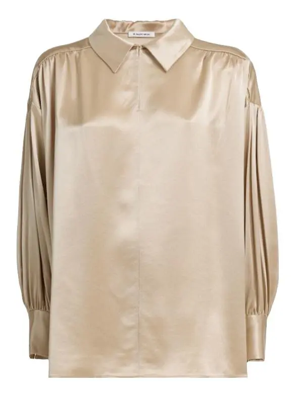 BY MALENE BIRGER Long-sleeved V-neck Shirt - Beige