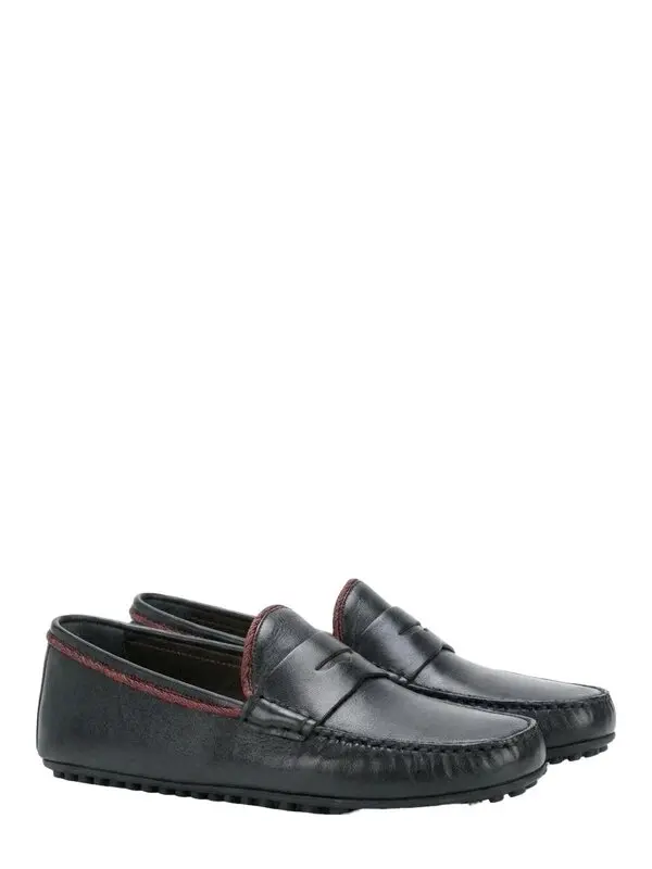 Gucci Logo Bee Detail Loafers - Black