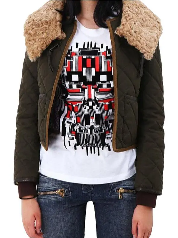 Dsquared2 Quilted Layered Fur Trim Jacket - Black