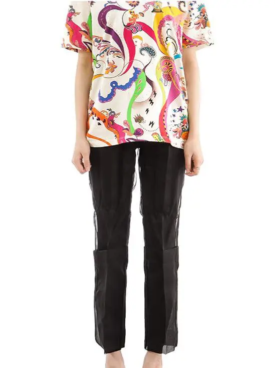 Max Mara Sheer Casual Trousers With Multiple Pockets - Black