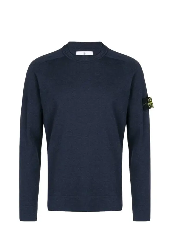 Stone Island Long-sleeve Knitted Pullover - Sea-blue