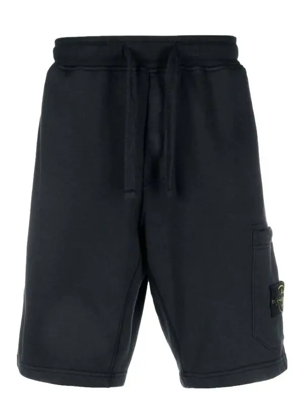 Stone Island Elastic Waist Cargo Shorts - Blue