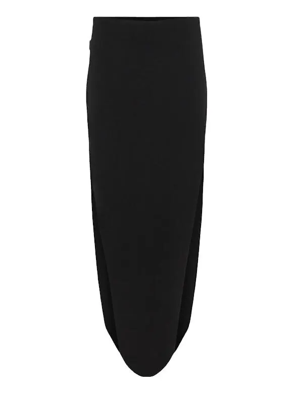 JEAN PAUL GAULTIER Asymmetrical Rounded Hem Nylon Skirt - Black