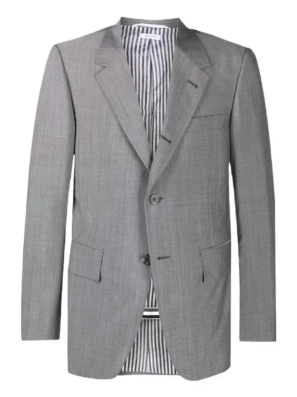 Thom Browne Wide Lapel Sport Coat - Light Gray