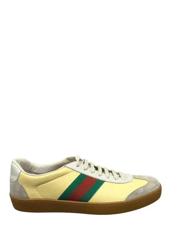 Gucci Webbing-trimmed Low-top Casual Sneakers - Yellow