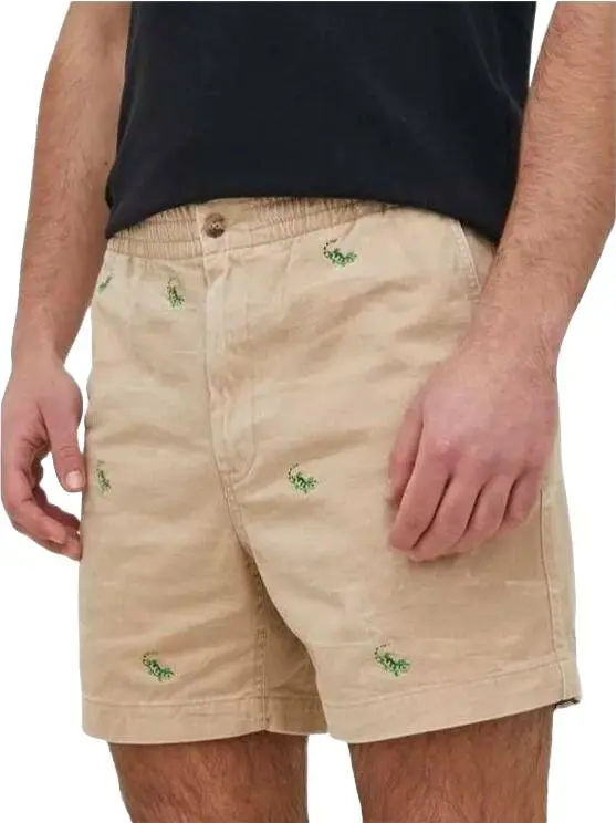 Polo Ralph Lauren Embroidered Elastic Waist Shorts - Nude