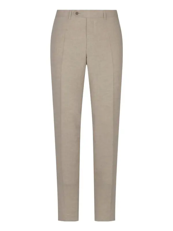 Canali Slim-fit Pleated Front Pants - Nude