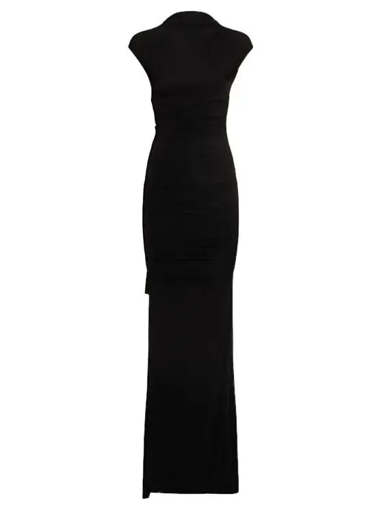 Tove Back Draped Detail Maxi Dress - Black