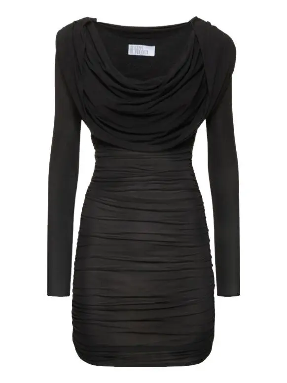 Giuseppe Di Morabito Hooded Knit Mini Dress - Black