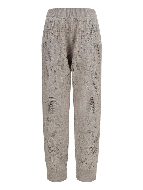 Brunello Cucinelli Dazzling Water Lilies" Track Pants - Gray