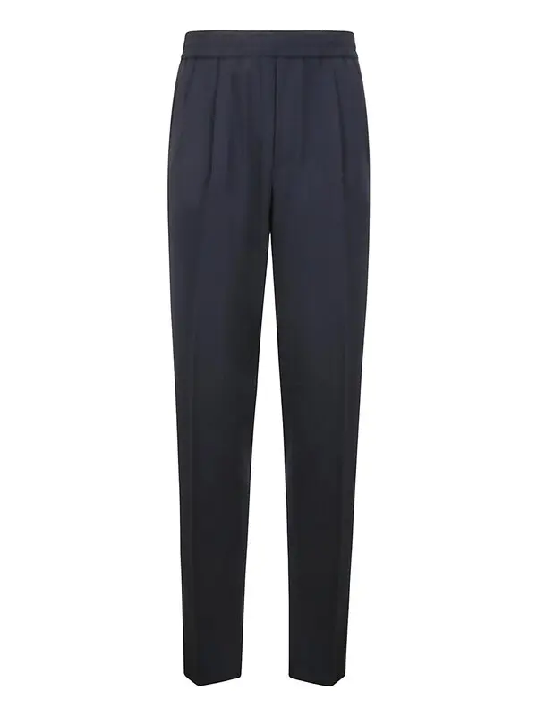 Zegna Elastic Waist Straight Trousers - Black